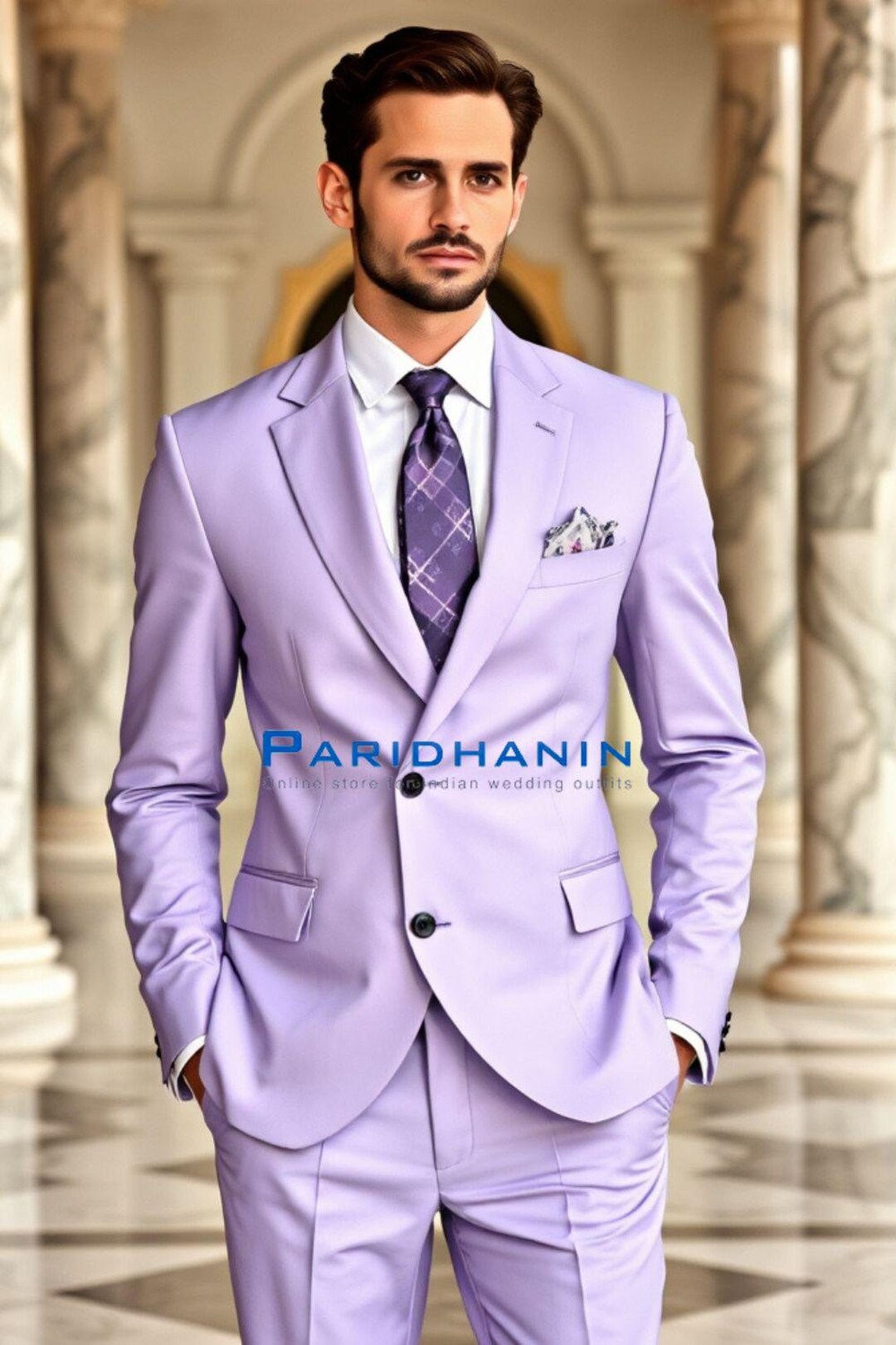 Lavender Two Piece Men’s Wedding Suit – Tailored Fit Tuxedo | Classic ...