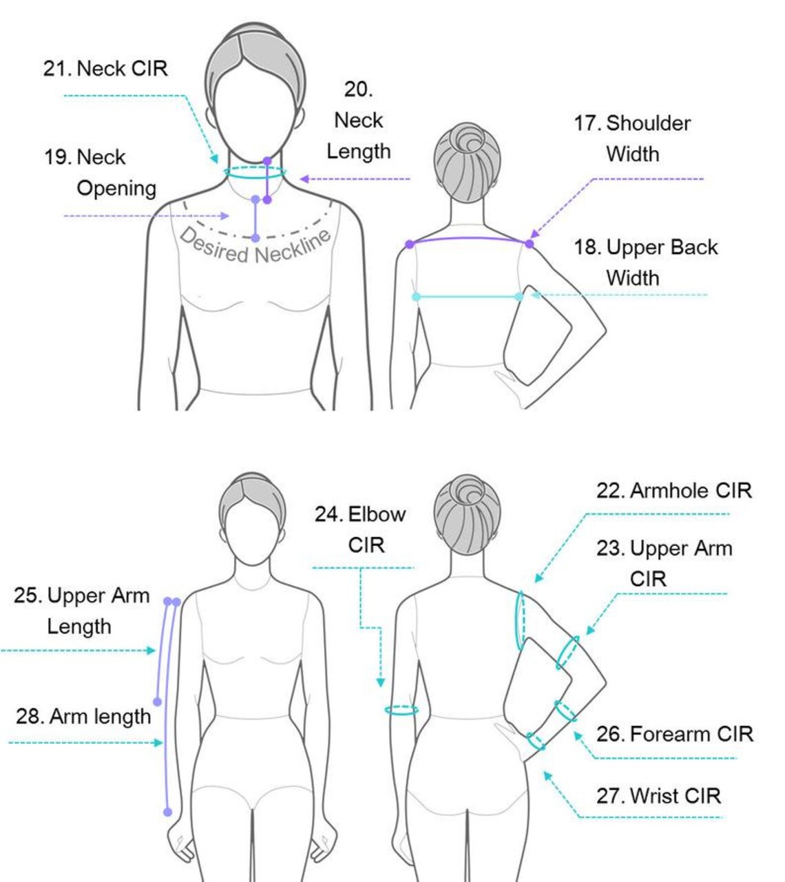 Wedding Dress / Measuring Guide / How to Take Measurements. - Etsy