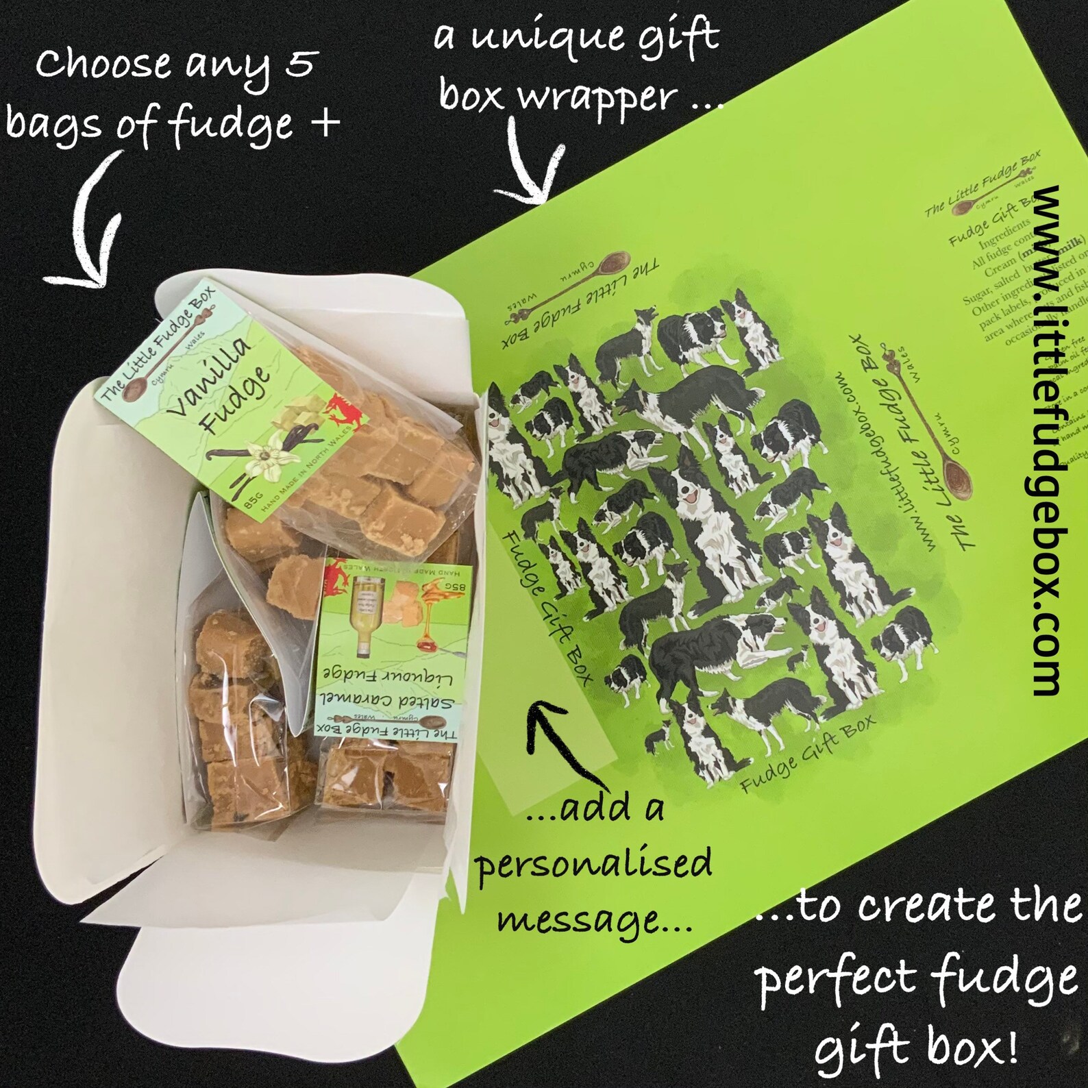 Fudge Gift Box Border Collie Personalised Delicious - Etsy UK