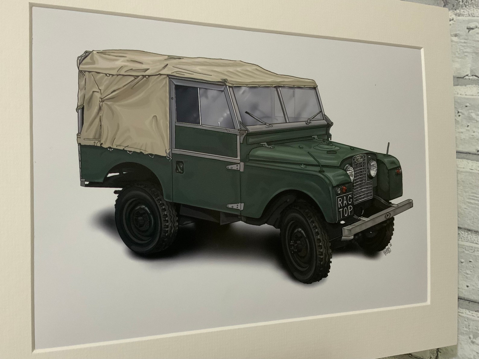 Soft Top Land Rover Series 1 Print A4 Print Mounted Gift - Etsy UK
