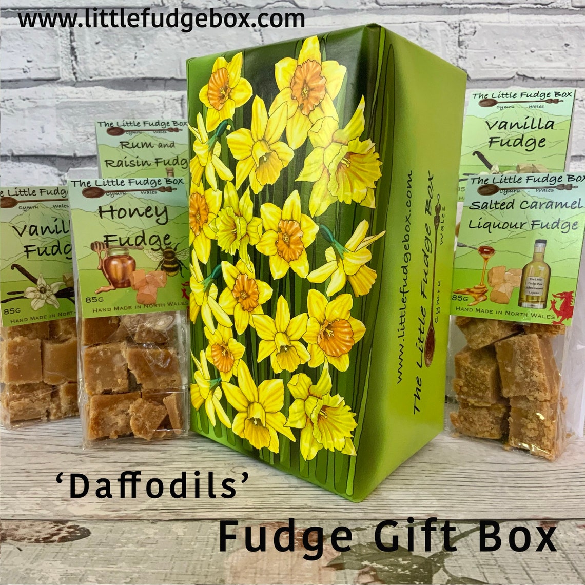 Fudge Gift Box Daffodils Personalised 5 Flavours Handmade - Etsy UK