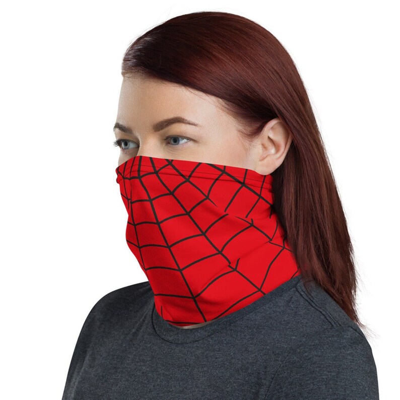 Spiderman Face Mask Spider Web Neck Gaiter Washable | Etsy