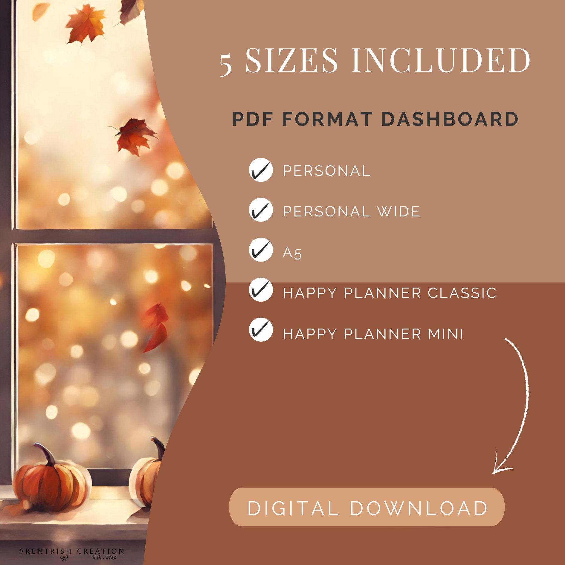 FALL AUTUMN Printable Planner Dashboard - Etsy
