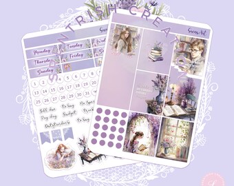 BOOKWORM ; Digital Printable Planner Decorative Stickers ; Created to ...