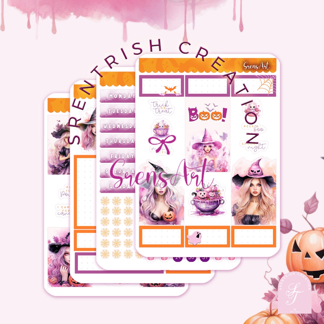Hocus Pucus Digital Printable Planner Stickers ; Created to Fit Erin ...