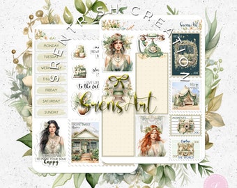 BOOKWORM ; Digital Printable Planner Decorative Stickers ; Created to ...