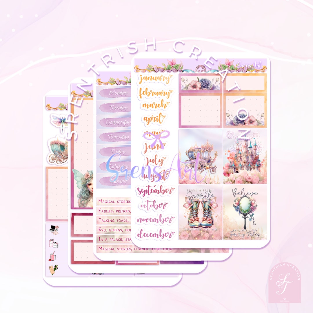 Fairy Tales ; Digital Printable Planner Stickers ; Created to Fit Erin ...