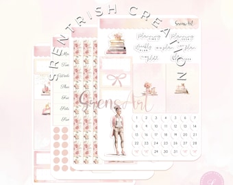 BOOKWORM ; Digital Printable Planner Decorative Stickers ; Created to ...