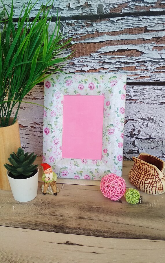 Wooden Photo Frame Decoupage Floral | Etsy
