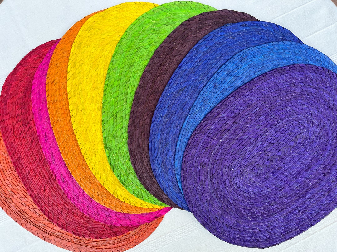 Colorful Placemats Handmade From Palm Leaf Easter Placemats Summer ...