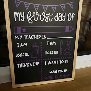 First Day of School Chalkboard, Back to School Reusable Chalkboard ...