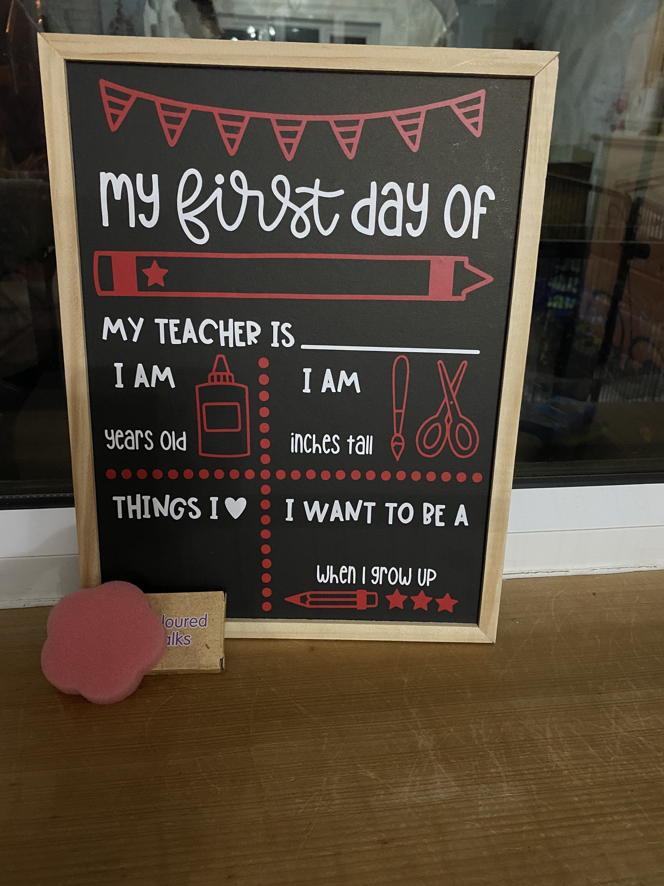 First Day of School Chalkboard, Back to School Reusable Chalkboard ...