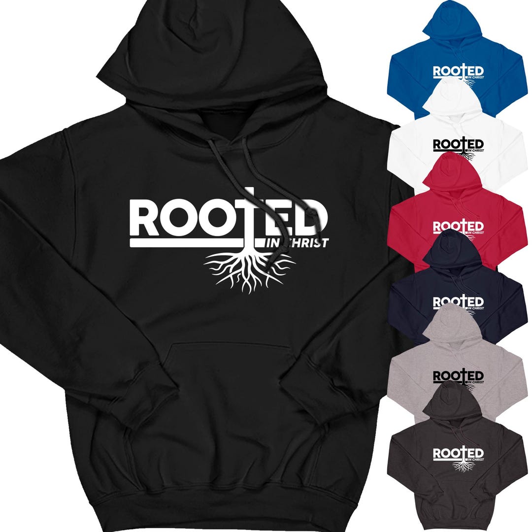 Rooted in Christ Hoodie Christian Religious God Jesus Jumper Gift for ...