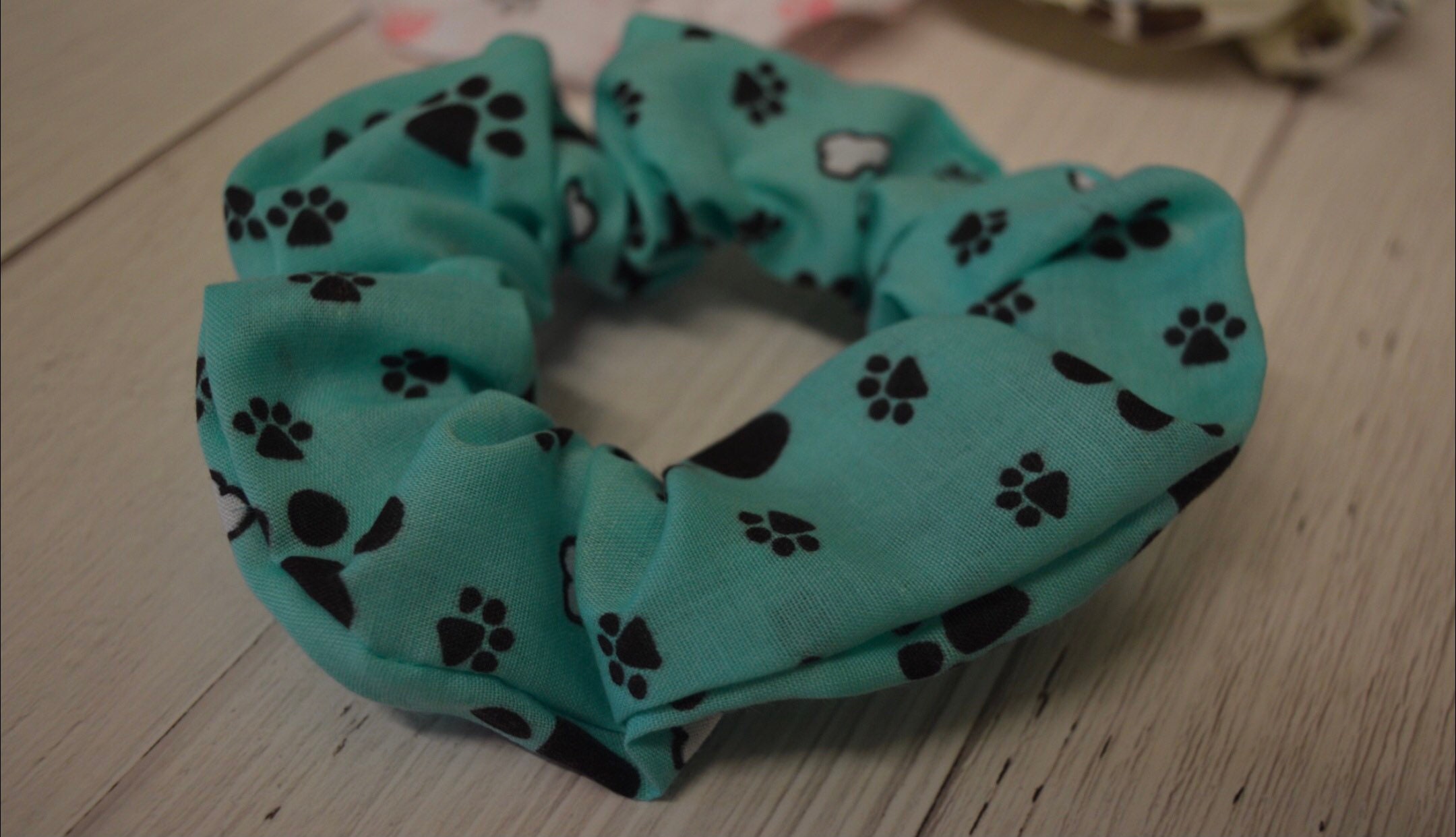 Dog Paw Print Scrunchies // Pet Lover Gift, Dog Mum Gift, Dog Scrunchie ...