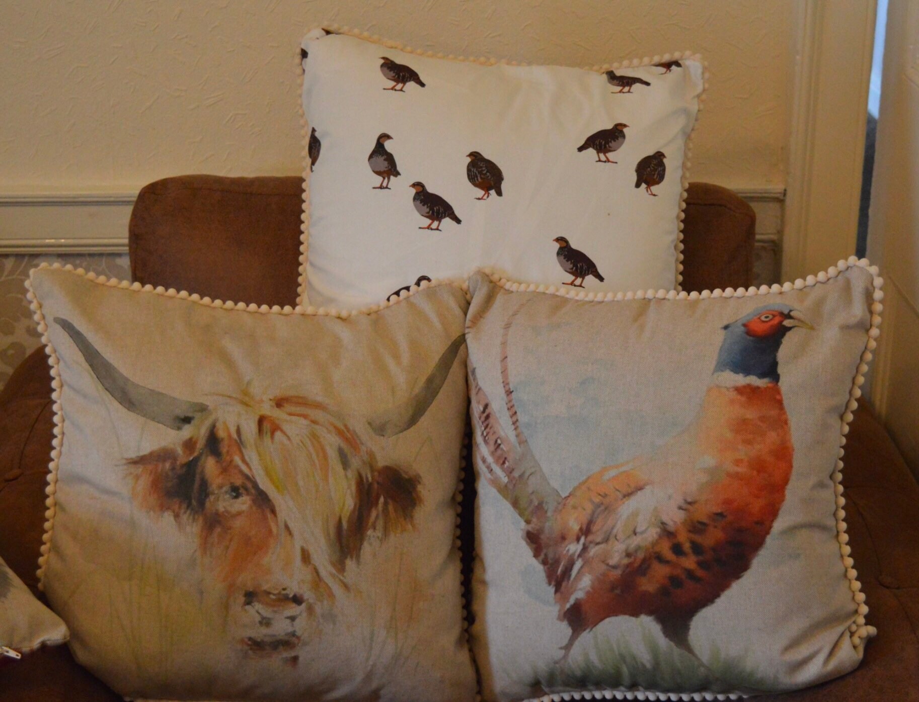 Country Cushions // Farmhouse Pillows, Farming Gift, Highland Cow, Stag ...