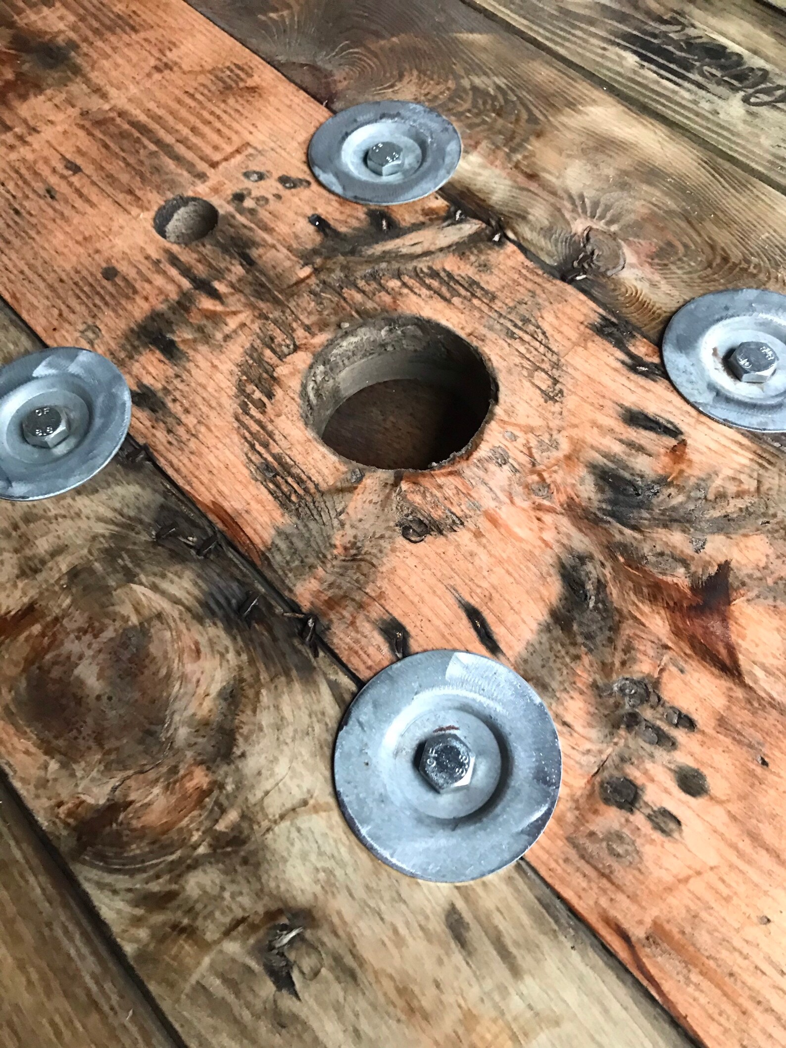 Upcycled Vintage Milk Churn Table Using Sanded Cable Drum Top for the ...