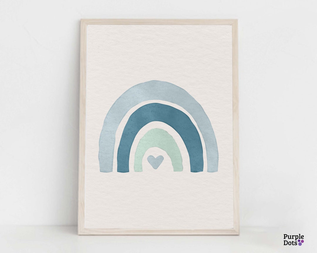 Boho Rainbow Nursery Poster, Bohemian Kids Room Decoration, Minimal ...