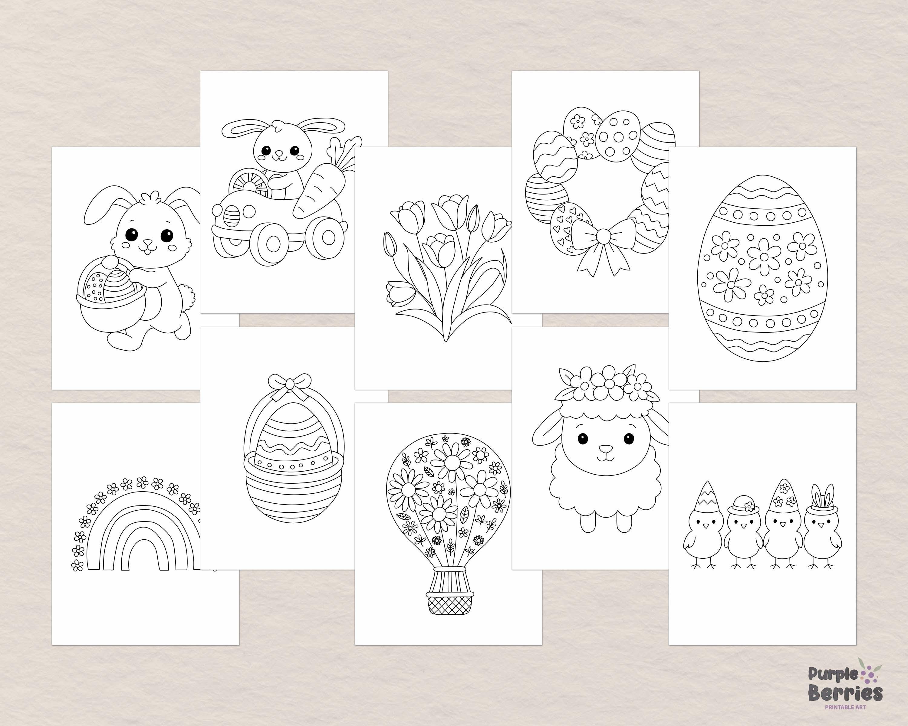 25 Easter & Spring Printable Coloring Pages for Kids, Fun Kids Easter ...