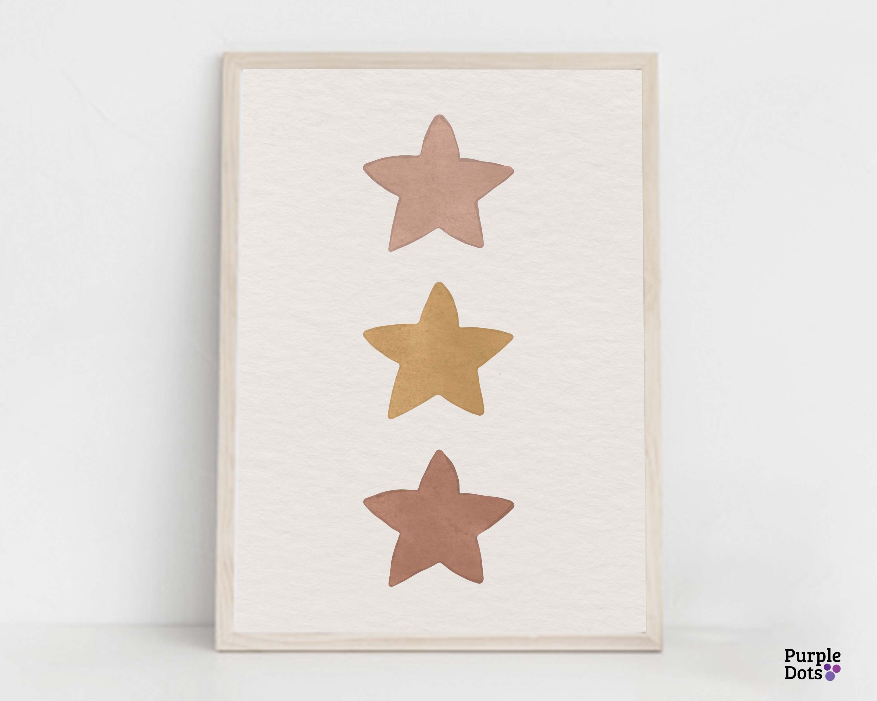 Boho Stars Art Print Mid Century Modern Kids Printable Wall - Etsy