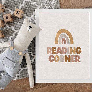 Boho Rainbow Nursery Art Print, Reading Corner Boho Nursery Quote ...