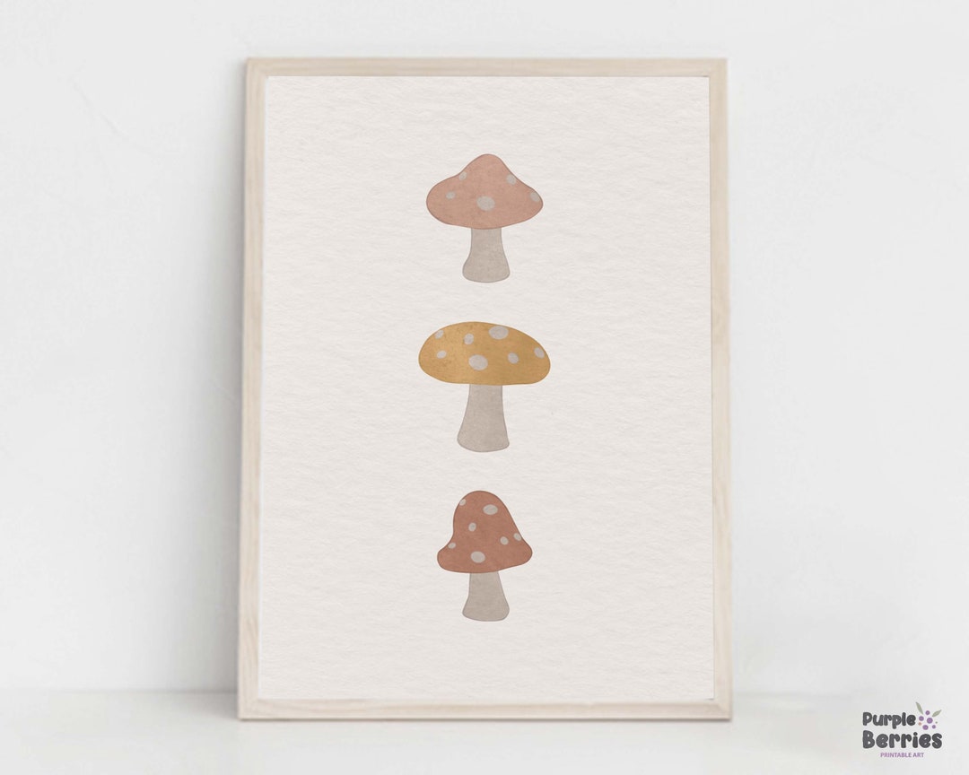 Boho Fall Nursery Print, Mushrooms Printable Wall Art, Fall Nursery ...