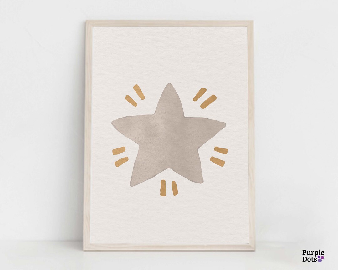 Boho Star Digital Art Print Shining Star Printable Wall Art - Etsy