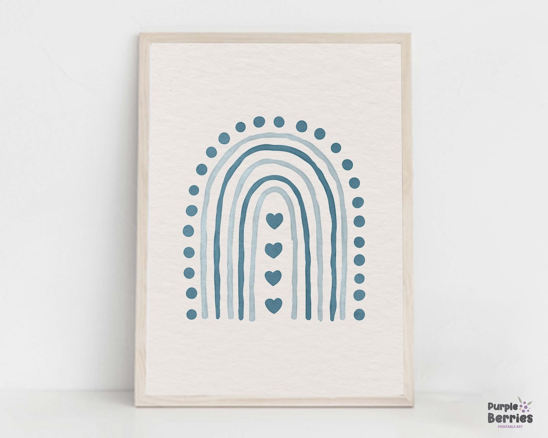 Rainbow Nursery Print, Kids Room Printable Wall Art, Celestial Rainbow ...