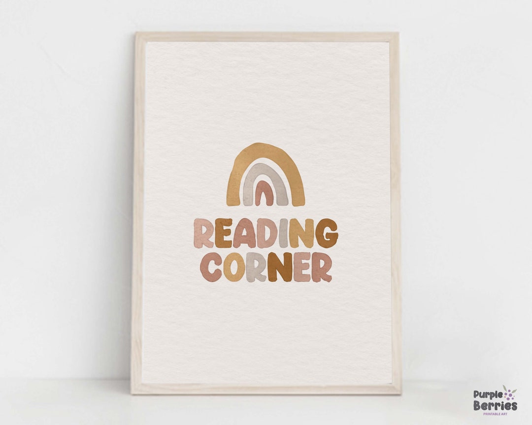 Boho Rainbow Nursery Art Print, Reading Corner Boho Nursery Quote ...