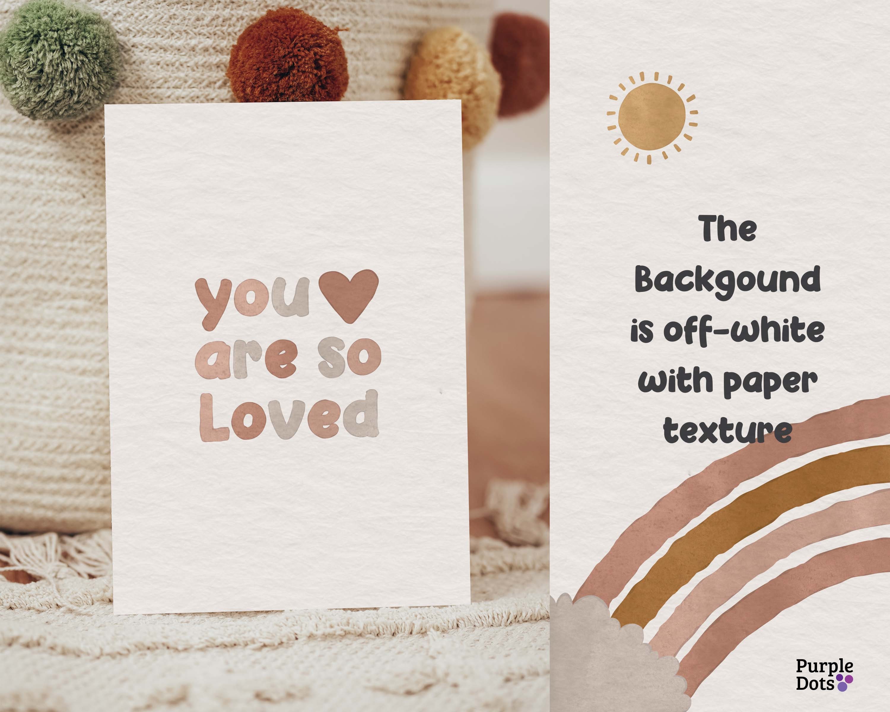 Boho Nursery Quote Digital Print You Are so Loved Watercolor - Etsy