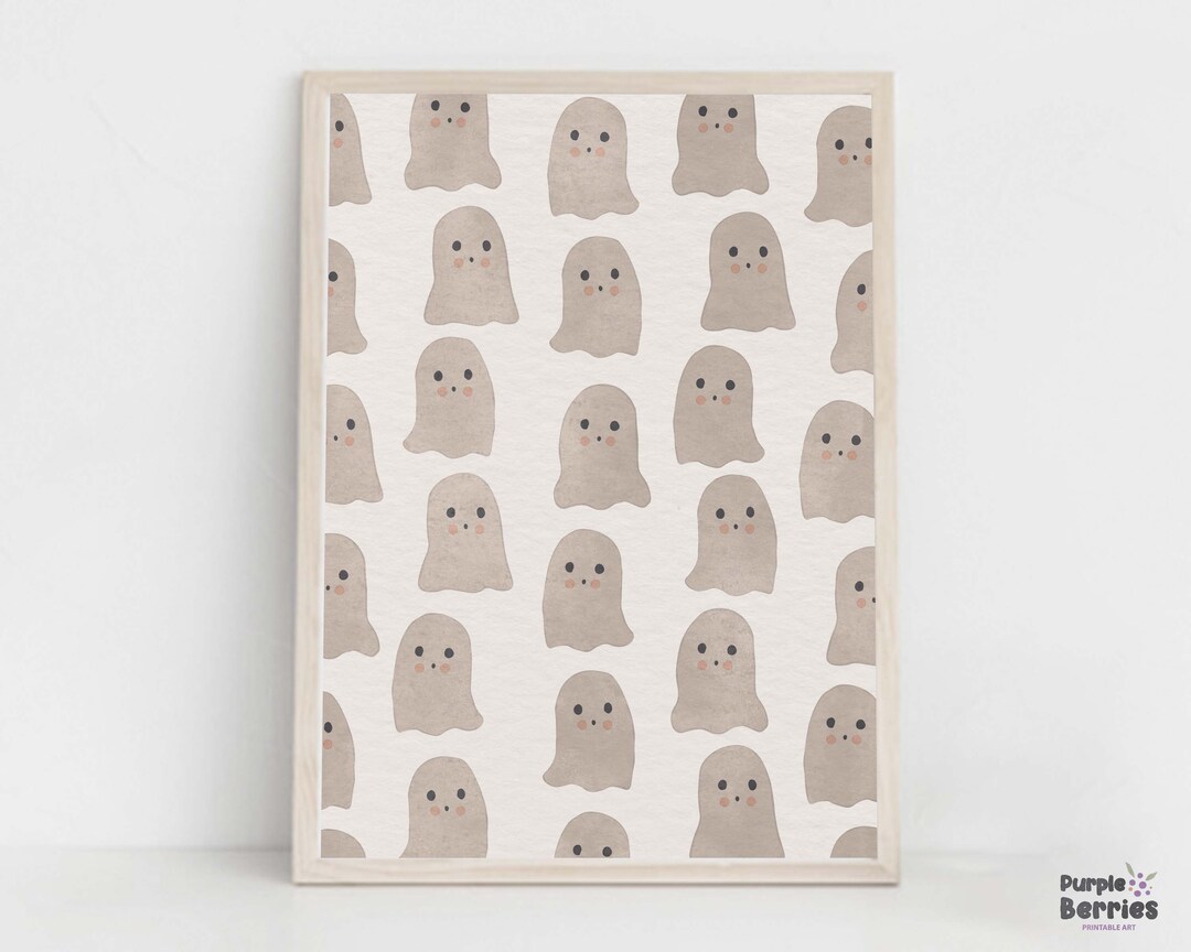 Boho Halloween Nursery Print, Little Ghosts Printable Wall Art, Gender ...