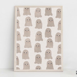 Boho Halloween Nursery Print, Little Ghosts Printable Wall Art, Gender ...