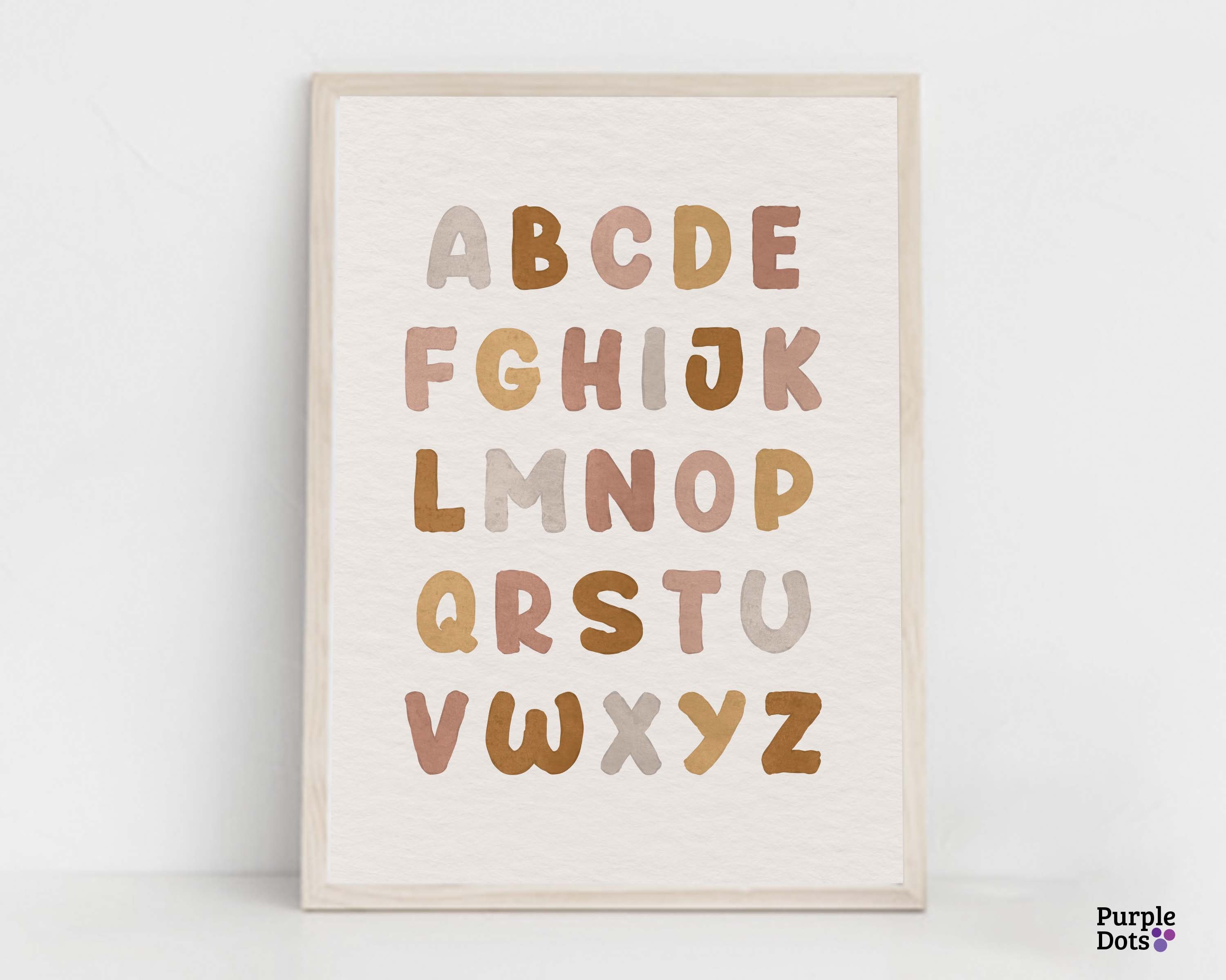 Boho Alphabet Poster Kids Playroom Educational Poster - Etsy