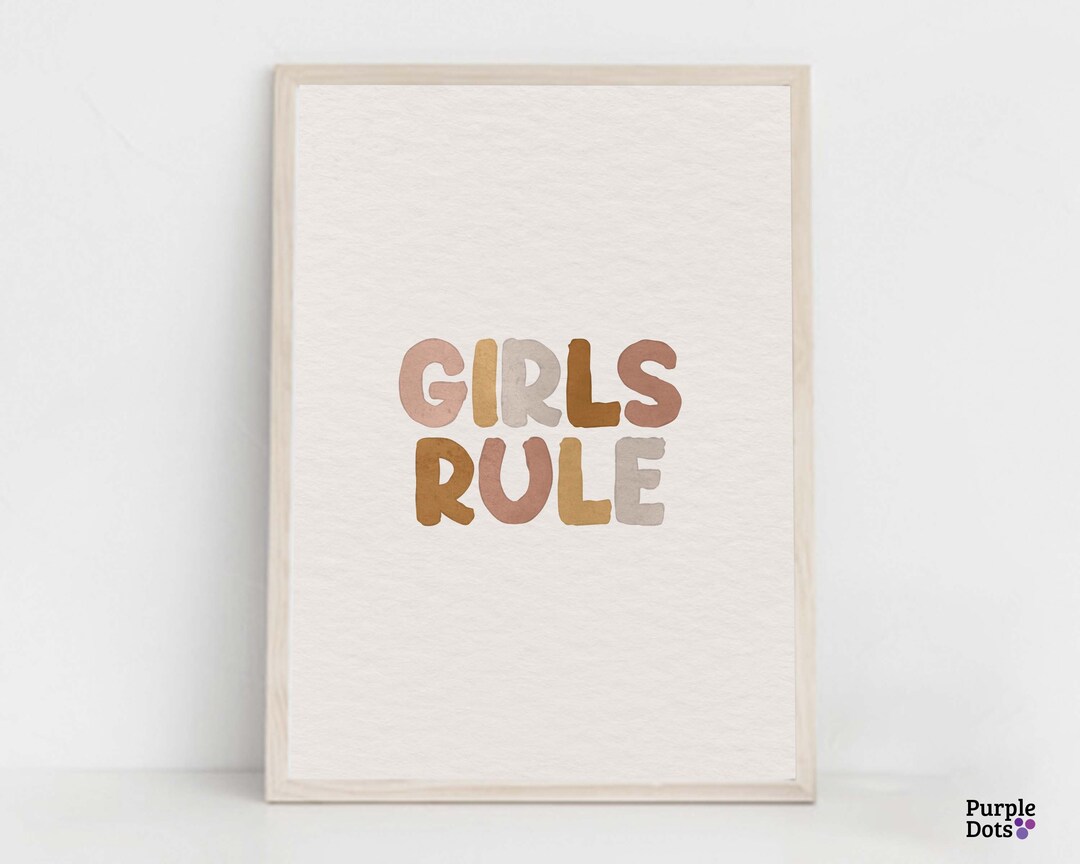 Nursery Printable Wall Art, Girls Rule Print, Gender Neutral Nursery ...