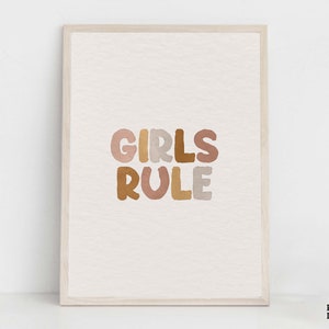 Nursery Printable Wall Art, Girls Rule Print, Gender Neutral Nursery ...