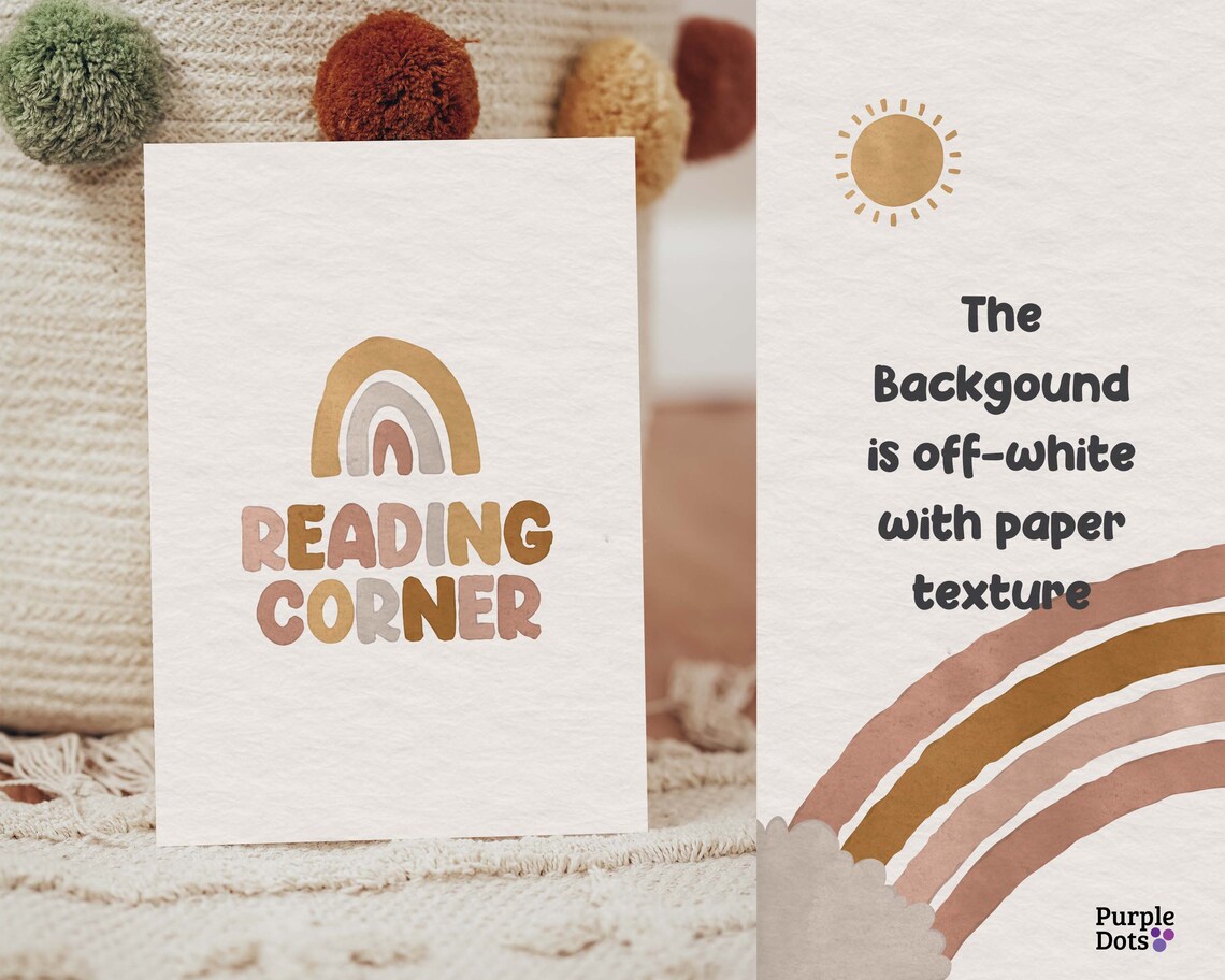 Boho Rainbow Nursery Art Print Reading Corner Boho Nursery - Etsy