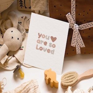 Boho Nursery Quote Digital Print, You Are so Loved, Watercolor Pink ...