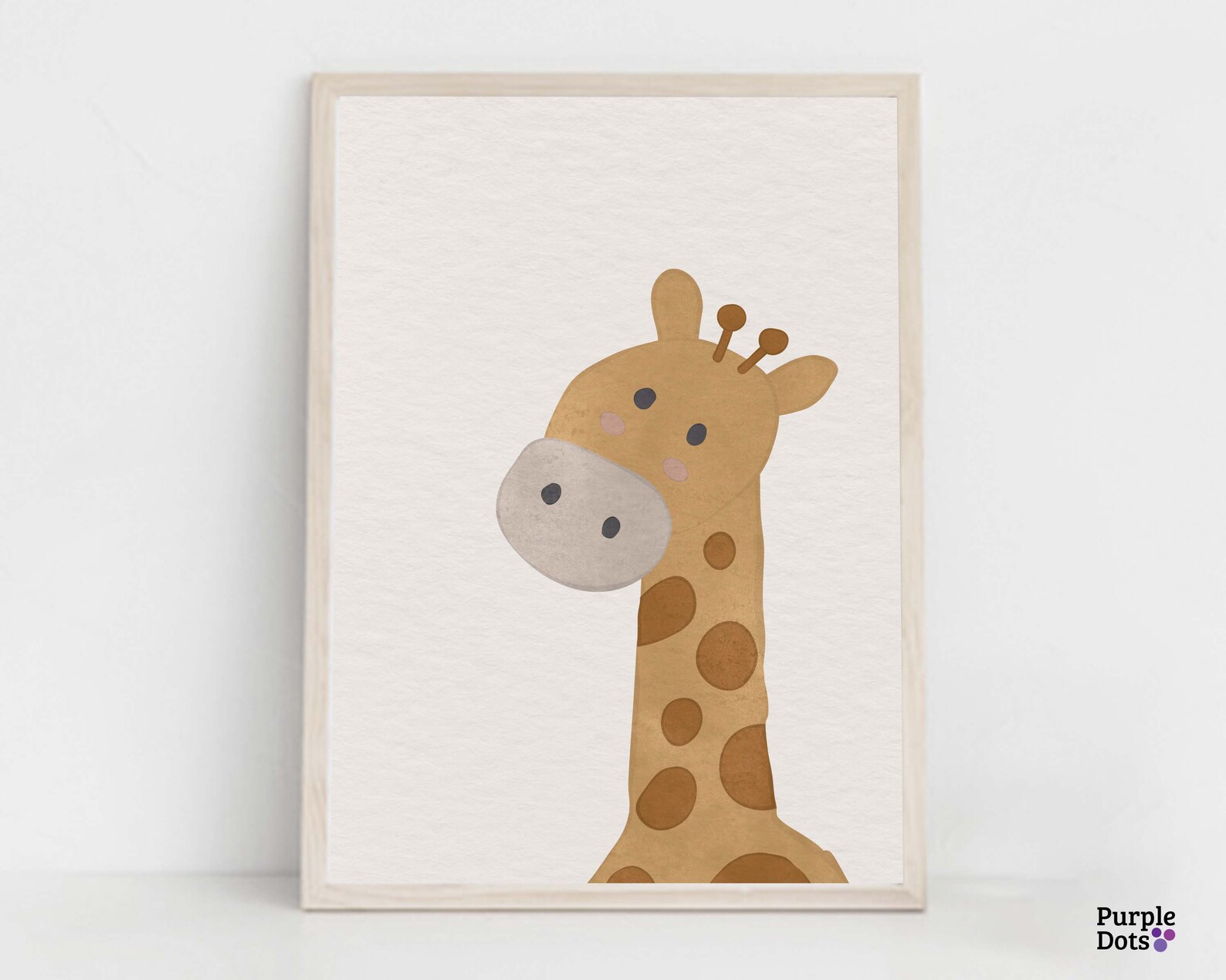 Baby Giraffe Boho Nursery Print Safari Animal Wall Art - Etsy