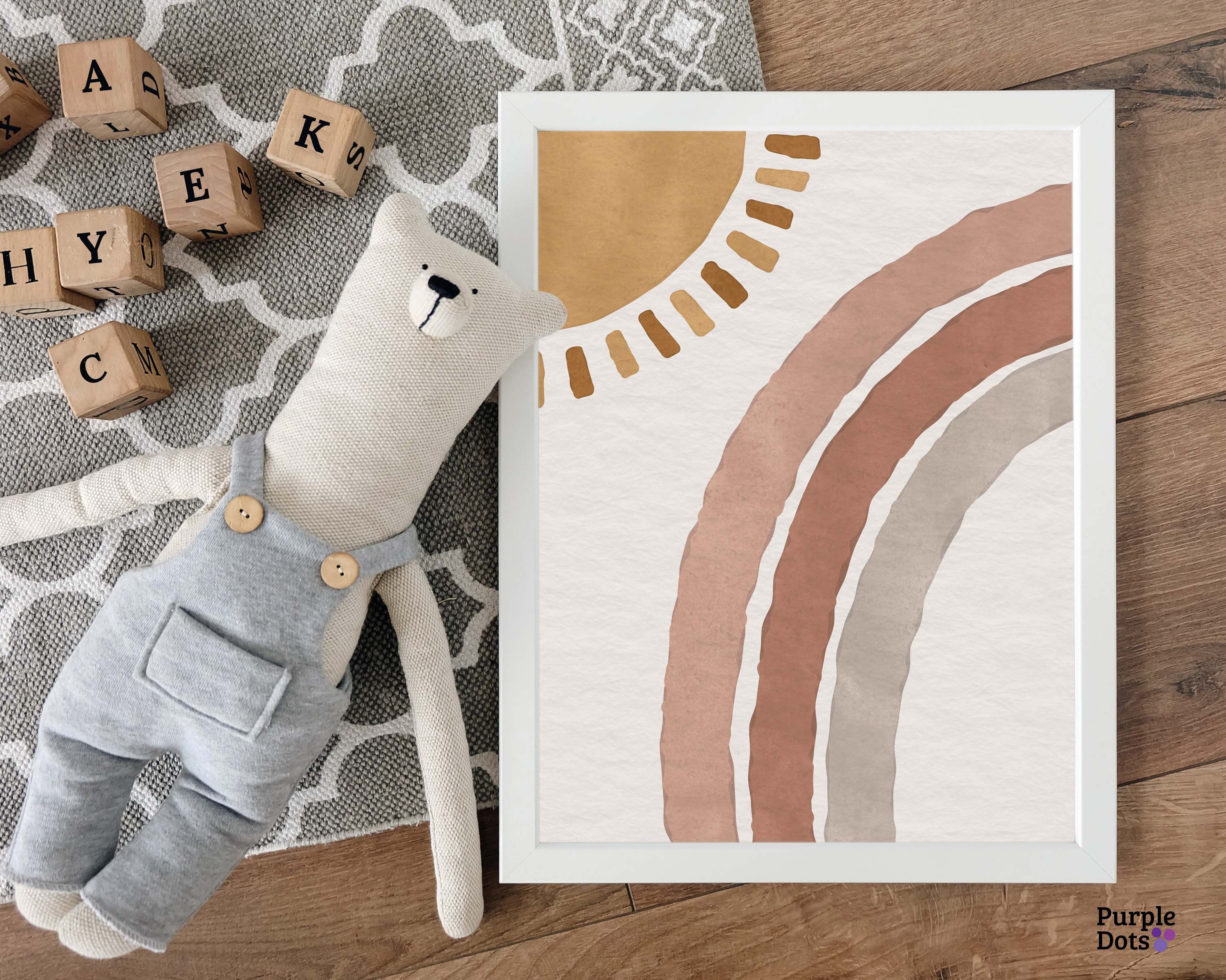 Boho Sun and Rainbow Print Gender Neutral Nursery Printable - Etsy