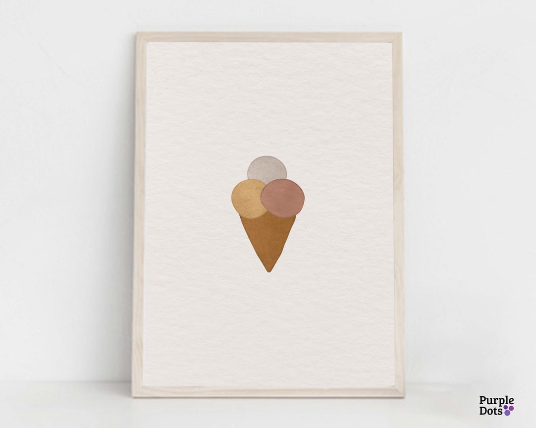 Ice Cream Boho Nursery Print, Ice Cream Cone Wall Art, Modern Bohemian ...