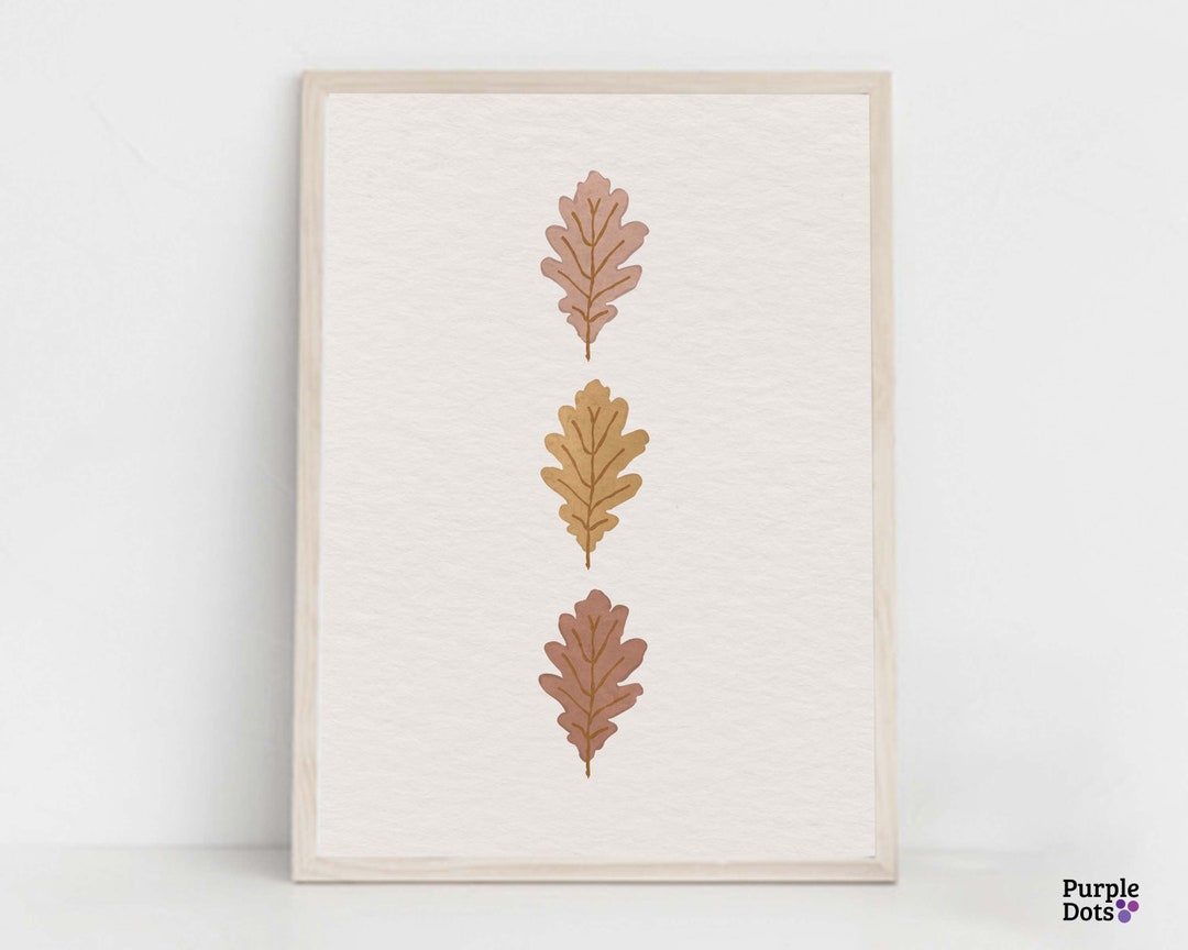 Boho Fall Nursery Print Oak Leaves Printable Wall Art Autumn - Etsy