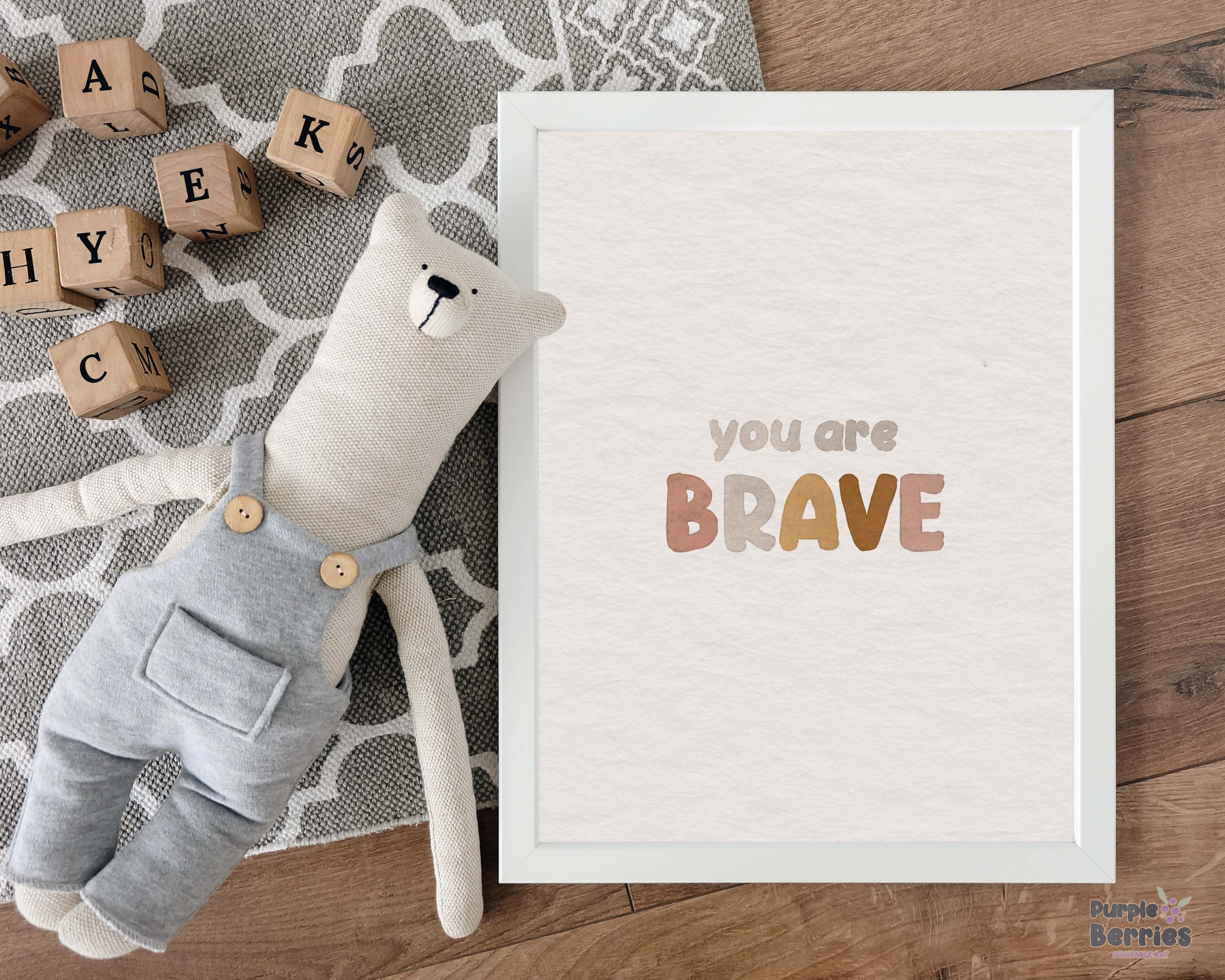 Boho Nursery Print Set of 3, You Are Brave Strong Loved, Gender Neutral ...