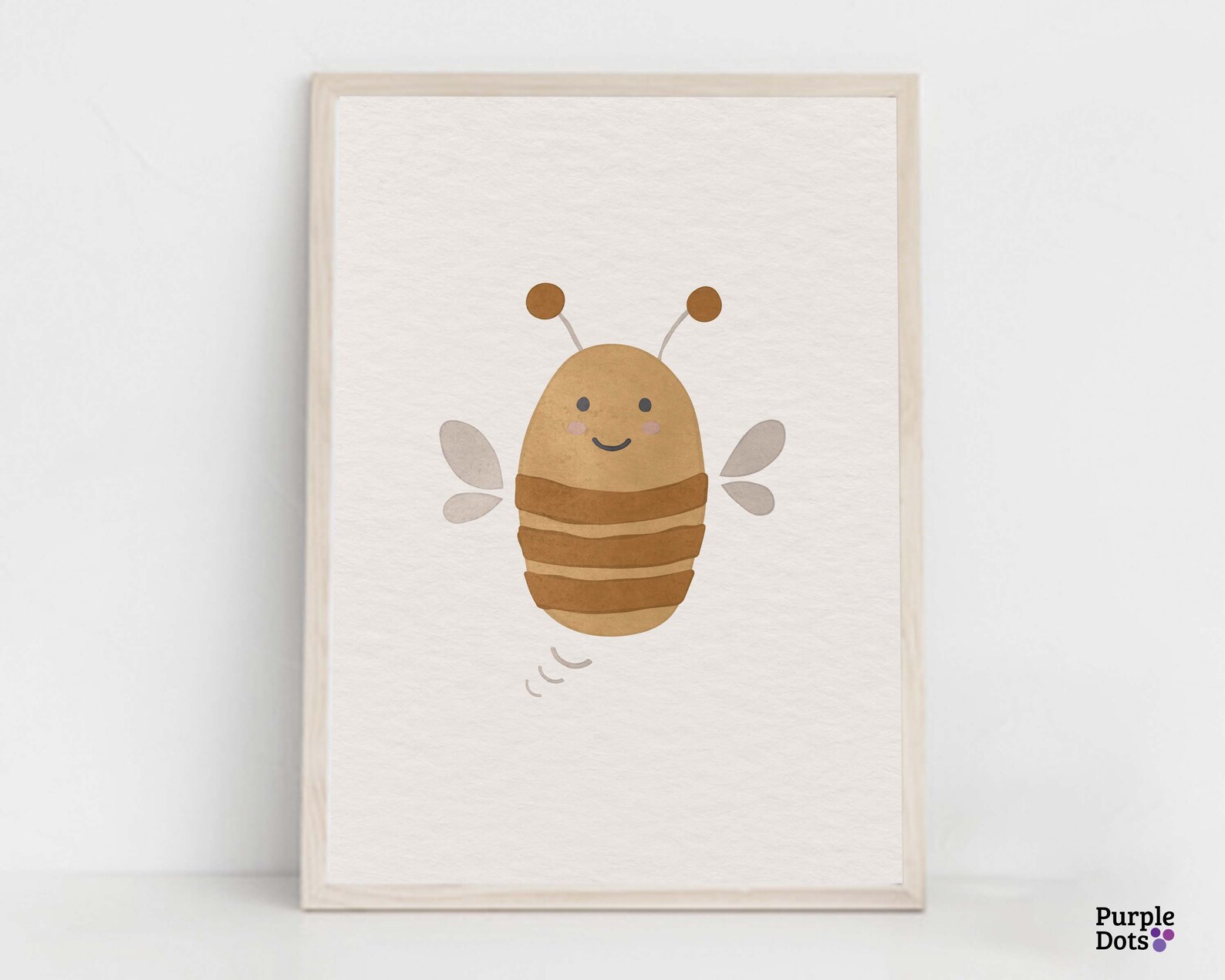Bee Boho Nursery Print Cute Baby Bee Animal Wall Art Minimal - Etsy