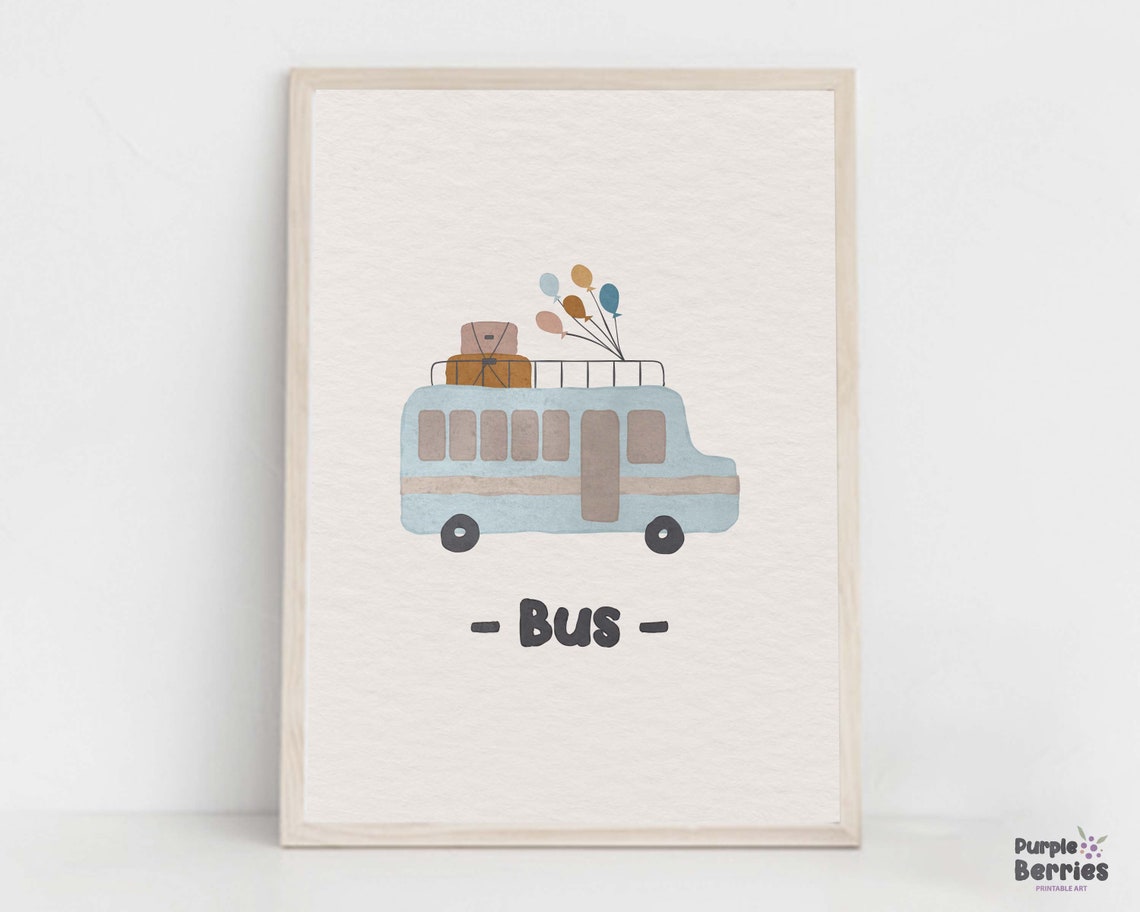 Boho Nursery Print Set of 3, Methods of Transportation Kids Wall Art ...