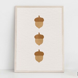 Boho Fall Nursery Print Acorns Printable Wall Art Autumn - Etsy