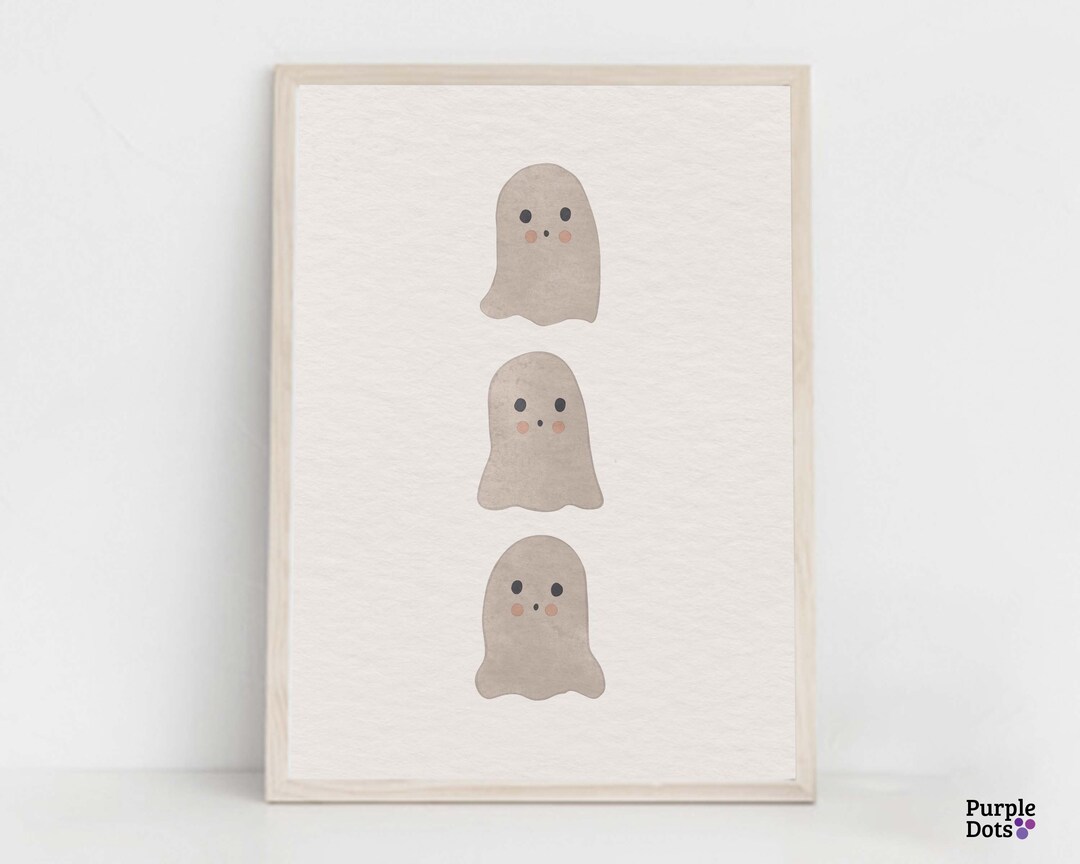 Boho Halloween Nursery Print Ghosts Printable Wall Art Cute - Etsy