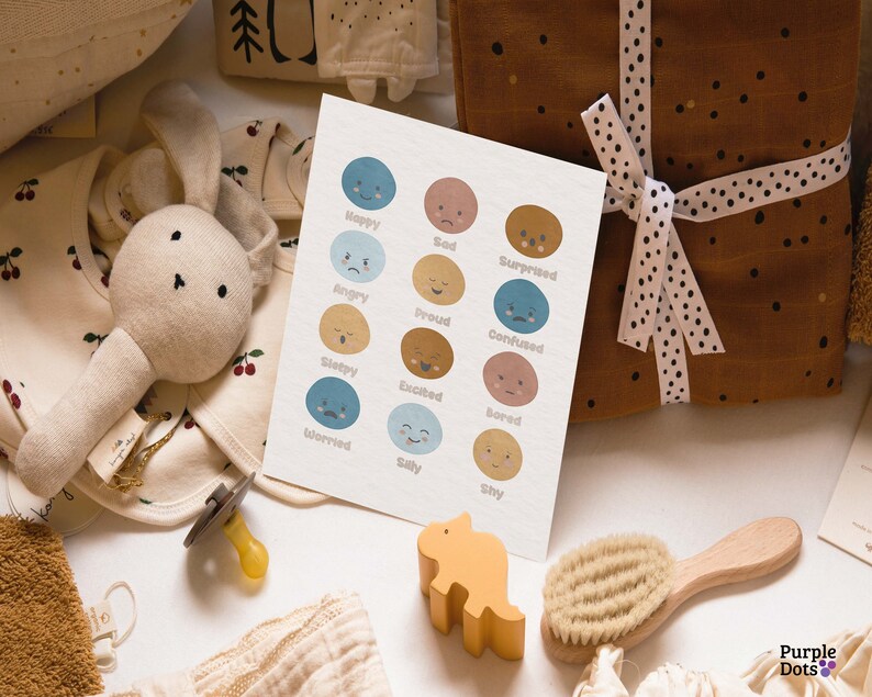 Feelings Chart Poster Nursery Emotions Baby Art Print Boho - Etsy