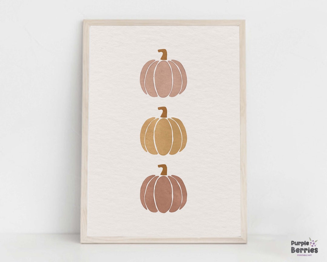 Boho Halloween Nursery Print, Pumpkins Printable Wall Art, Thanksgiving ...