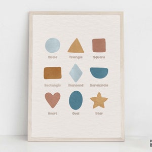 Boho Nursery Print Set of 3, Playroom Educational Posters, Alphabet and ...