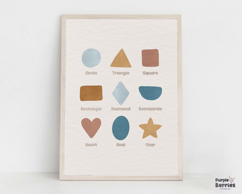 Boho Nursery Print Set of 3, Playroom Educational Posters, Alphabet and ...