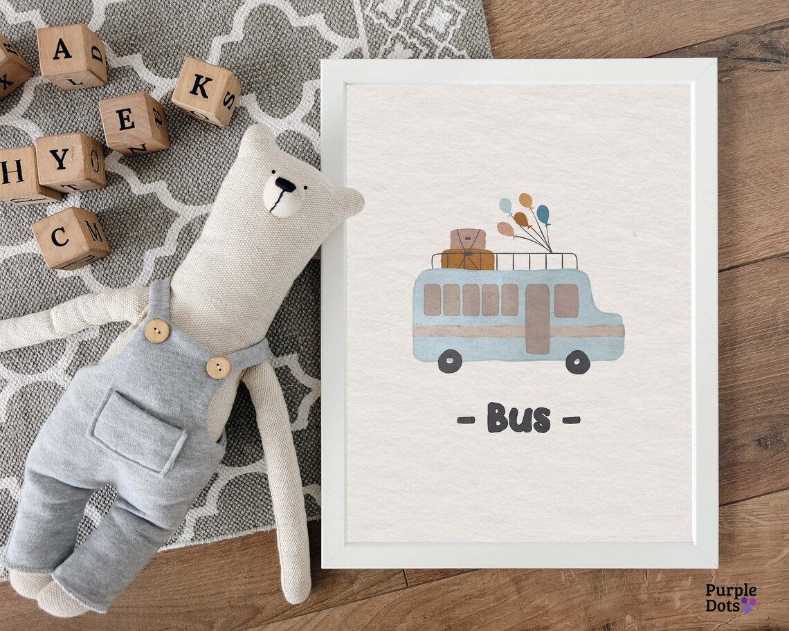 Boho Nursery Print Set of 3 Methods of Transportation Kids - Etsy